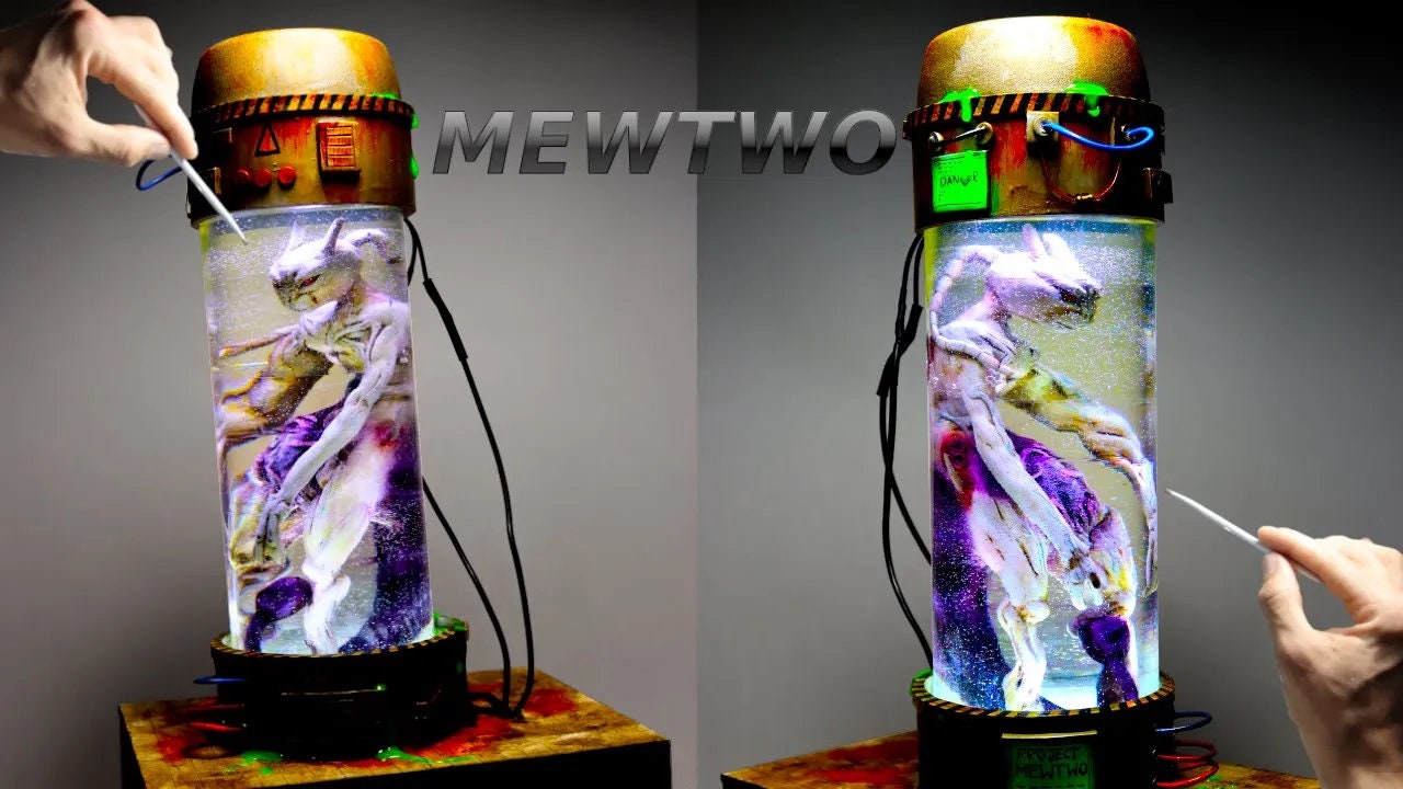 MEWTWO Diorama Made From Polymer Clay and Resin resin Lamp - Etsy