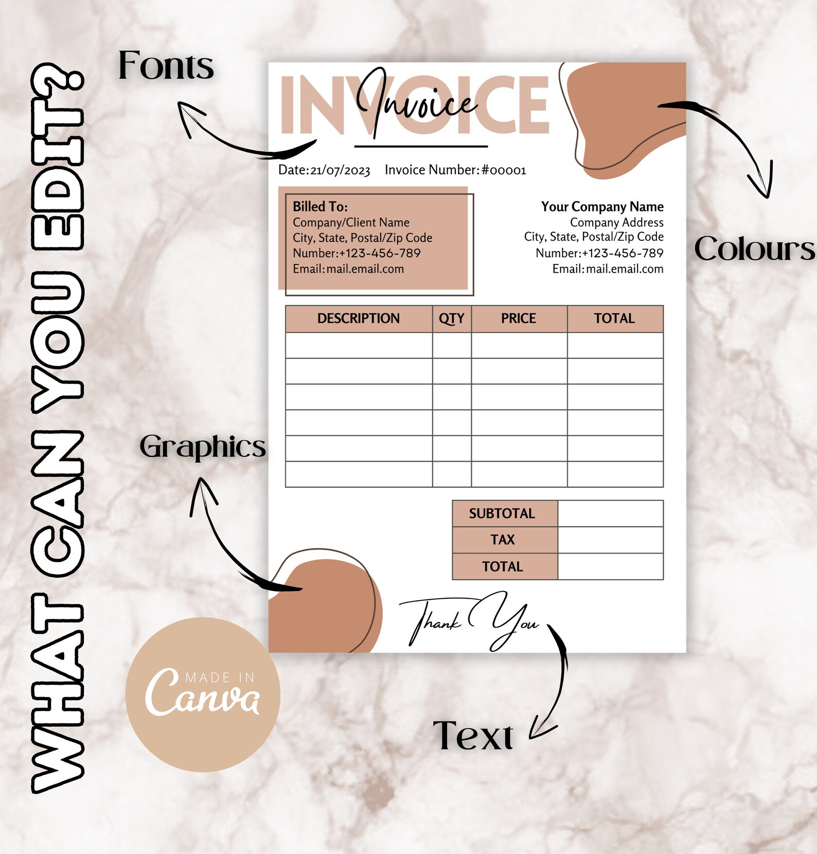 Social Media Invoice Template Editable Invoice Printable - Etsy