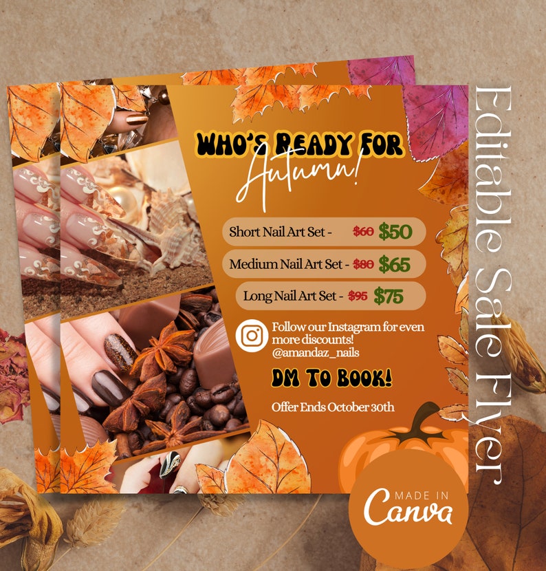 Fall Sale Flyer Template, Autumn Season Small Businesses Sale Flyer ...