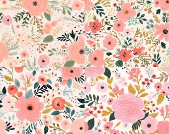 Rifle Paper Co. Inspired Digital Paper, Instant Download Scrapbook ...