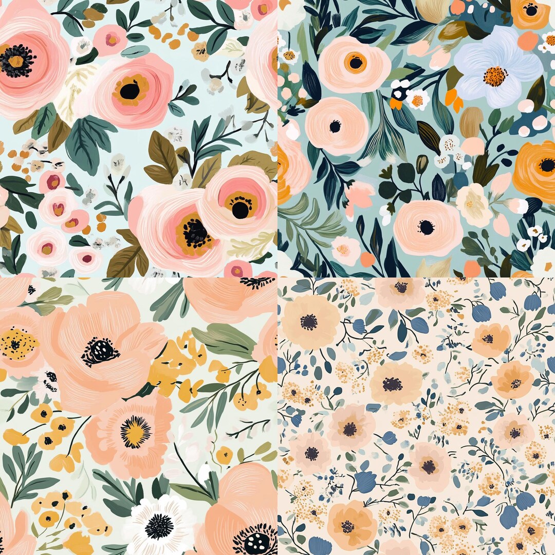 Rifle Paper Co. Inspired Digital Paper, Instant Download Scrapbook ...