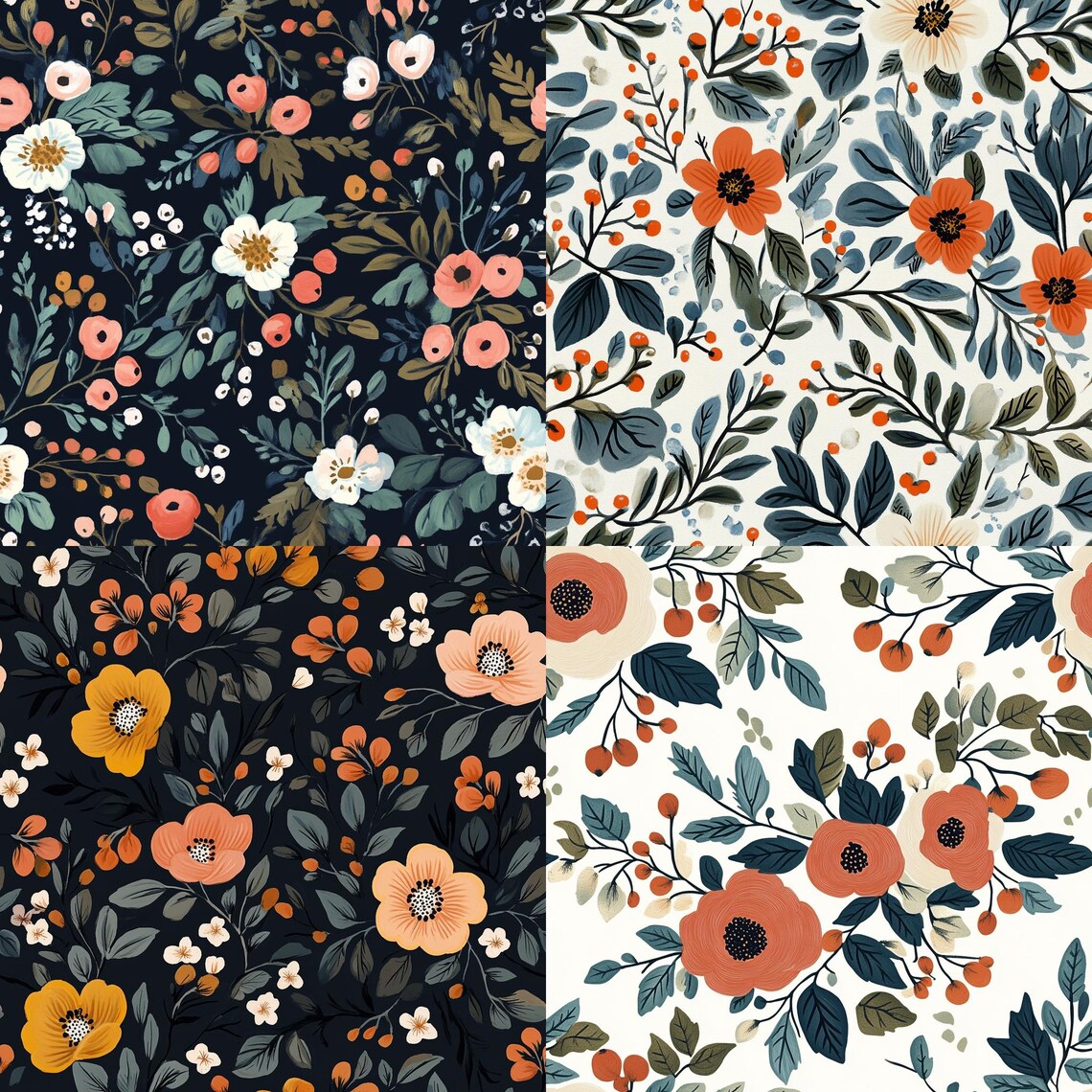 Rifle Paper Co. Inspired Digital Paper, Instant Download Scrapbook ...