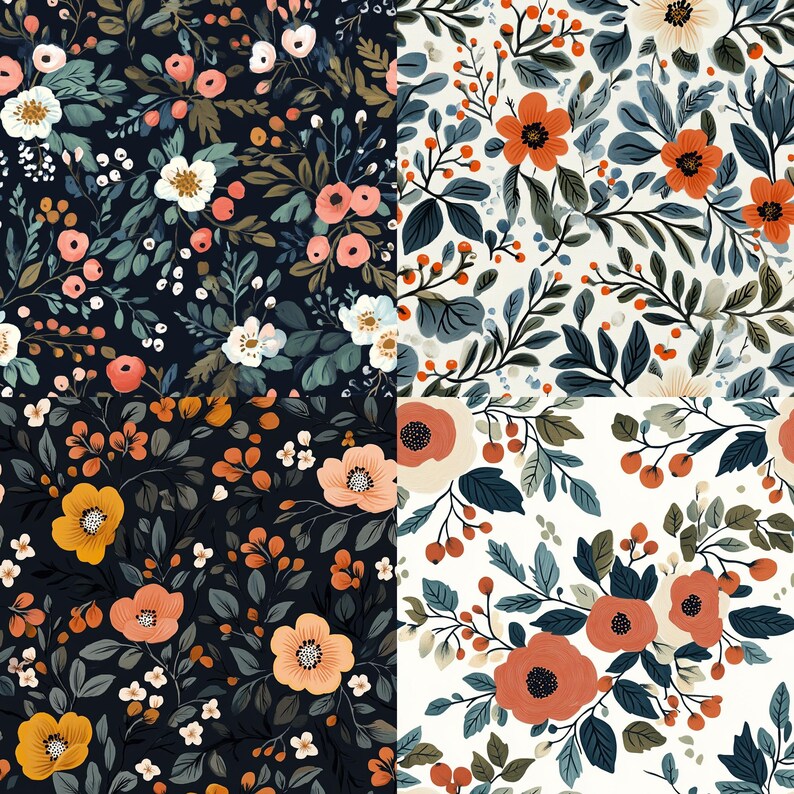 Rifle Paper Co. Inspired Digital Paper, Instant Download Scrapbook ...