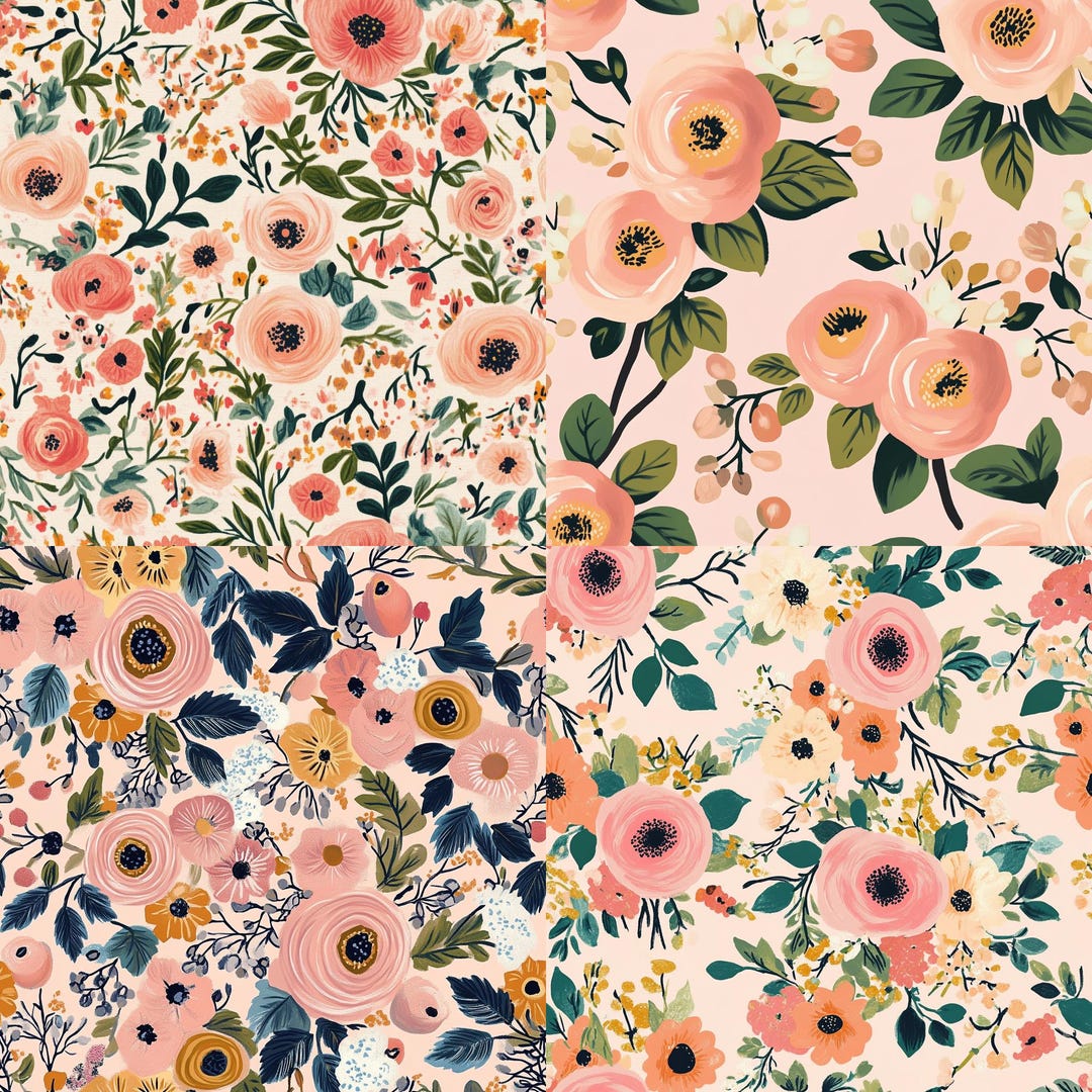 Rifle Paper Co. Inspired Digital Paper, Instant Download Scrapbook ...