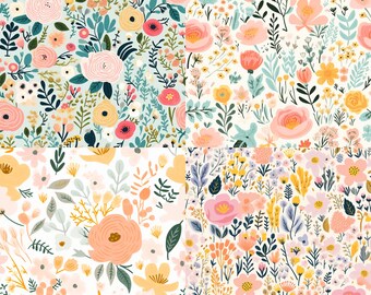 Rifle Paper Co. Inspired Digital Paper, Instant Download Scrapbook ...