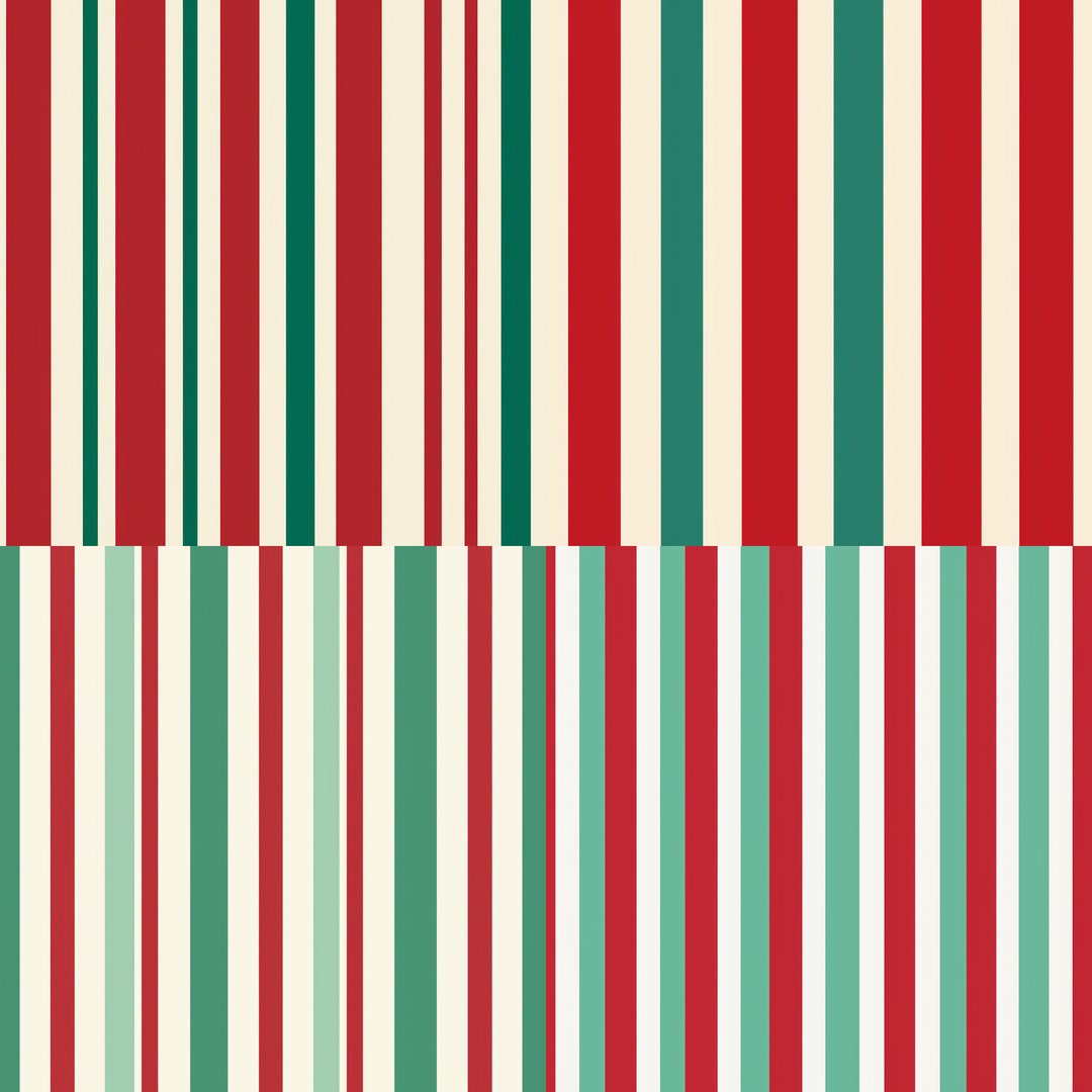 Striped Christmas Digital Paper, Instant Download Scrapbook Paper ...