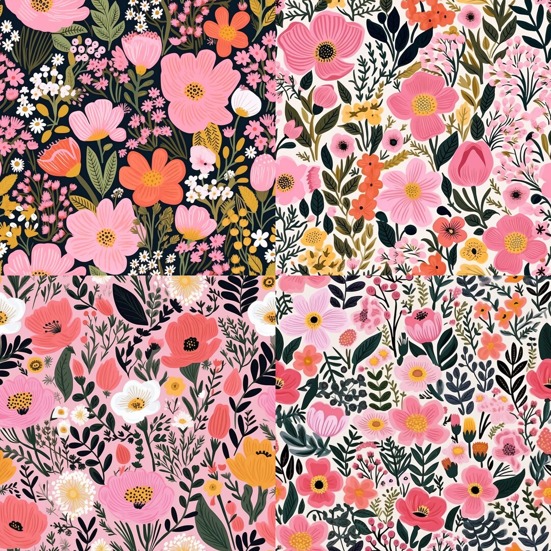 Rifle Paper Co. Inspired Digital Paper, Instant Download Scrapbook ...