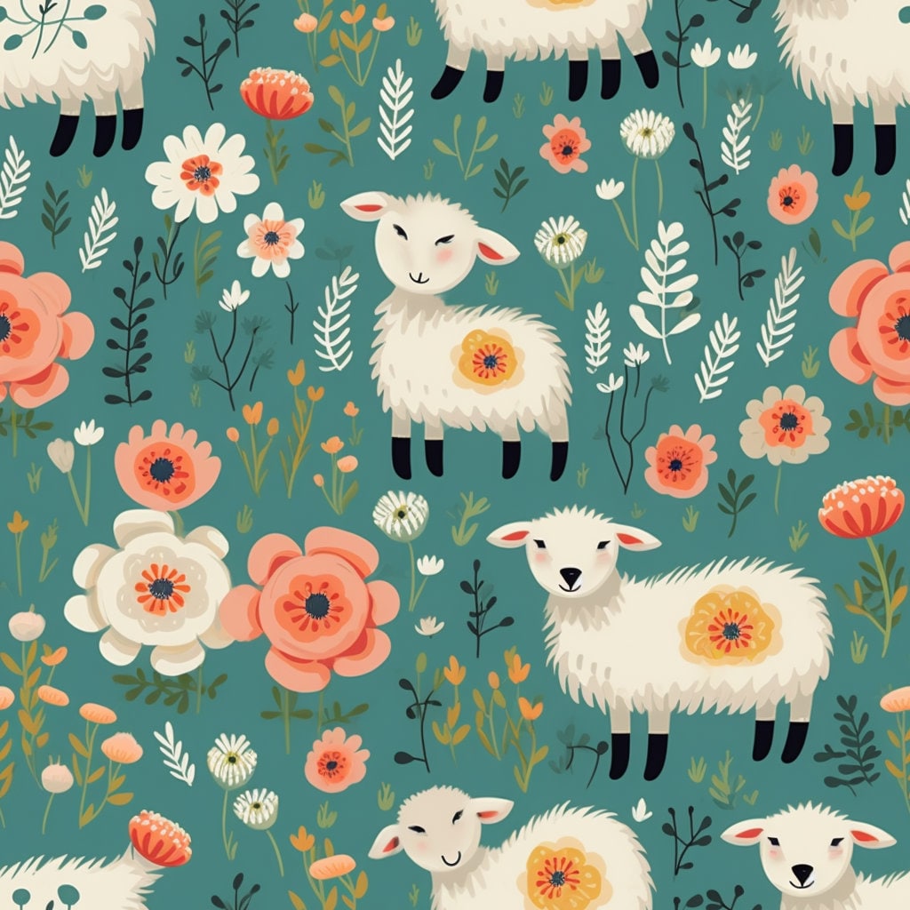 Sheep Art Digital Paper, Instant Download Scrapbook Paper, Printable ...