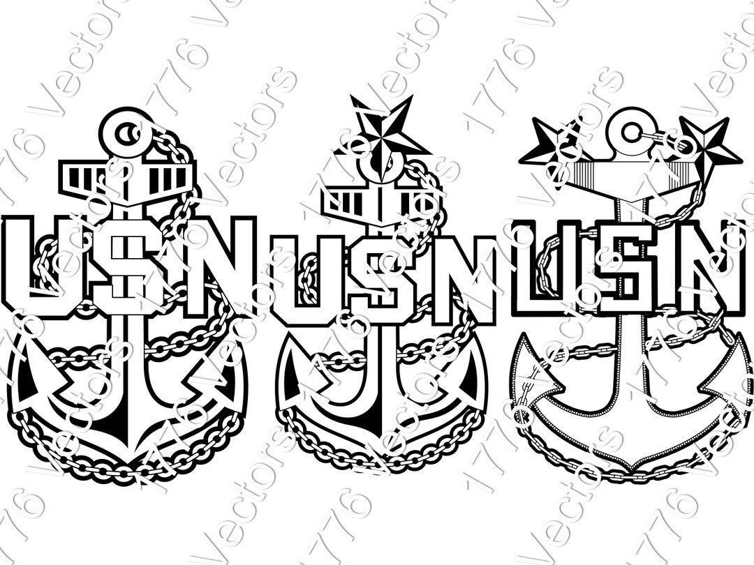 US Navy Chief Petty Officer Bundle Vector File CPO, Master and Senior ...