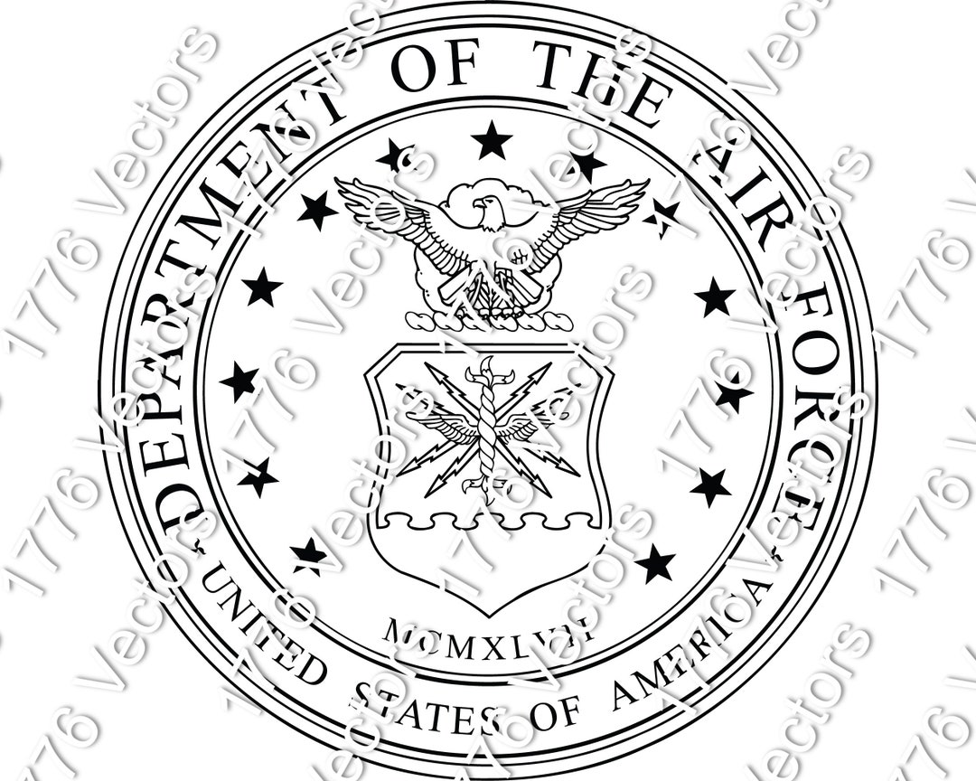 USAF Air Force Department Emblem Seal Vector File AI, EPS, Dxf, Jpg ...