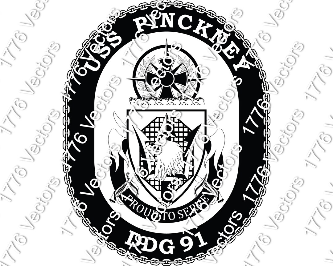 USS Pinckney DDG91 Patch Navy Destroyer Emblem Vector File AI, EPS, Dxf ...