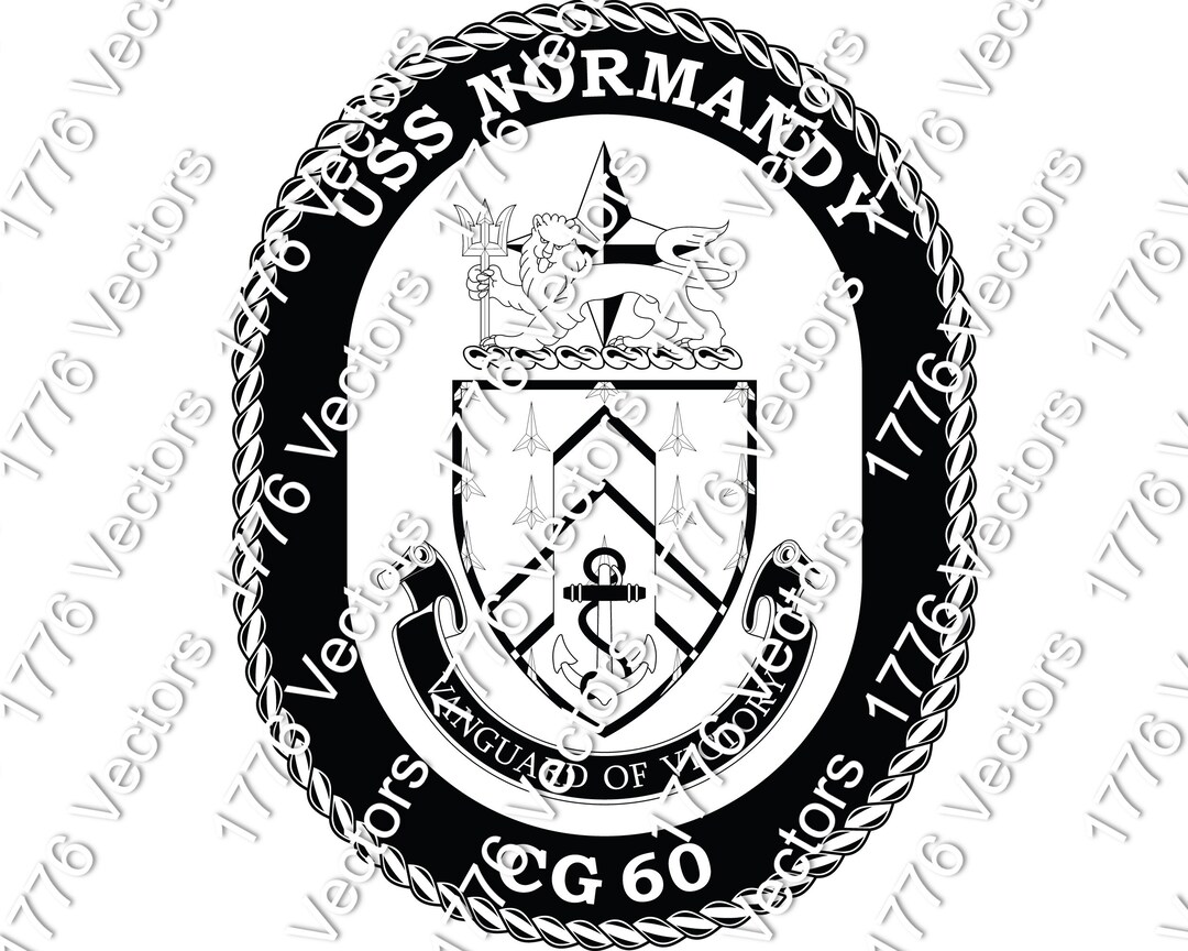 USS Normandy CG60 Patch US Navy Cruiser Emblem Vector File AI, Eps, Dxf ...