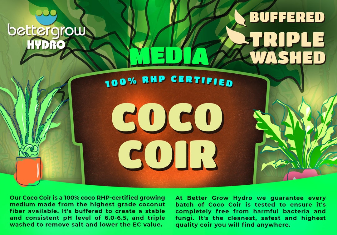 Premium Organic Coco Coir - 1 GALLON - Buffered - Triple Washed - Ph ...