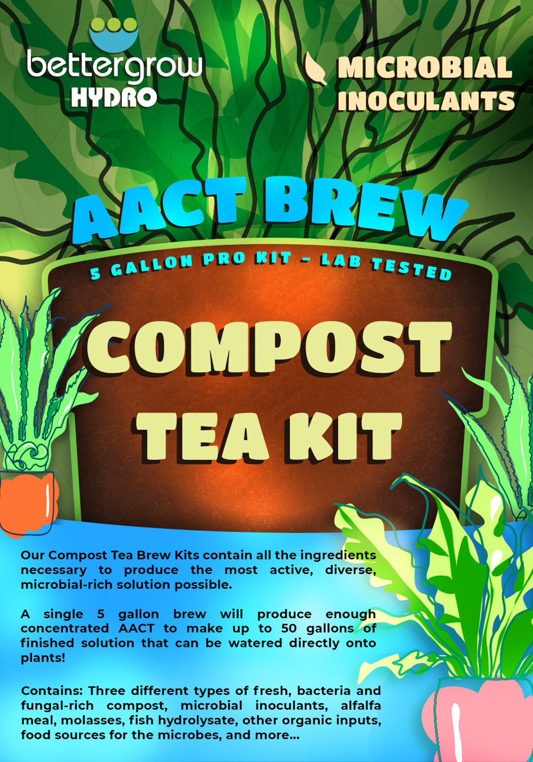 Compost Tea Brew Kit - Contains Thousands of Strains of Beneficial ...