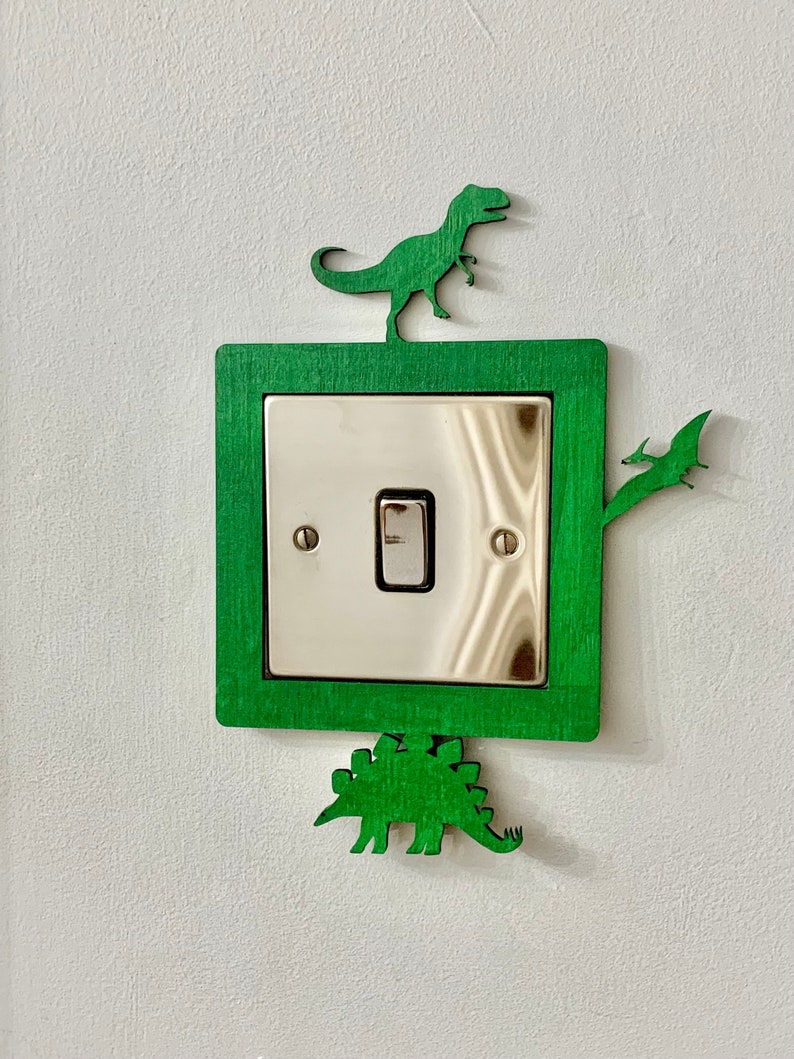 Dinosaur Scene Light Switch Cover , Kids Bedroom Light Switch Surround ...
