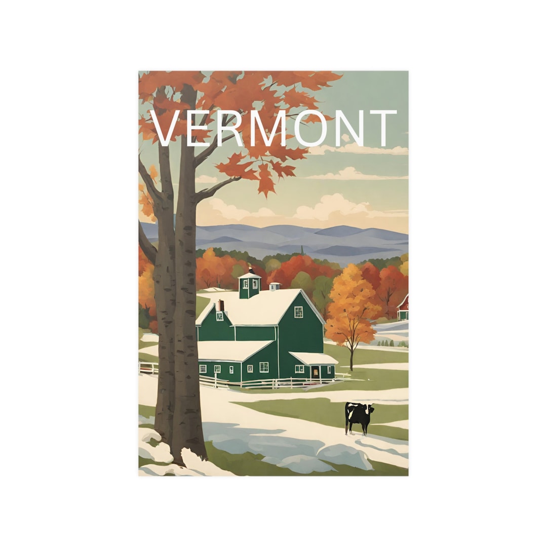 Vermont Poster, Satin Posters, State Poster - Etsy