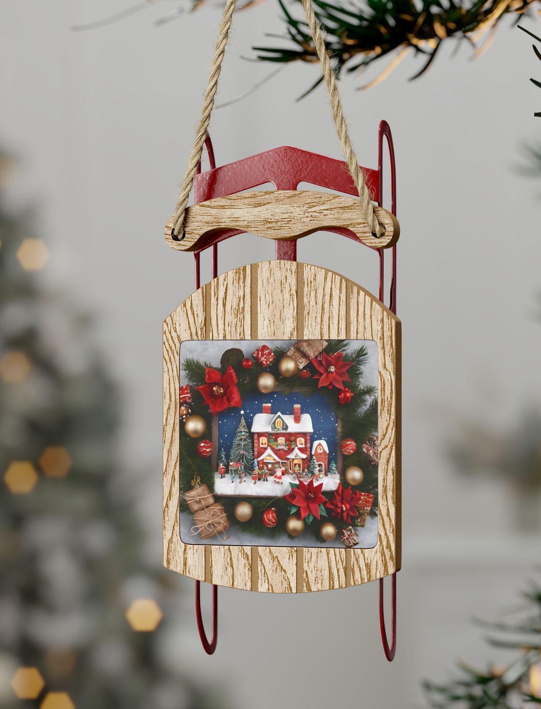 Sled Ornaments Winter Decor, Christmas Tree Deco, Holiday Sleds ...