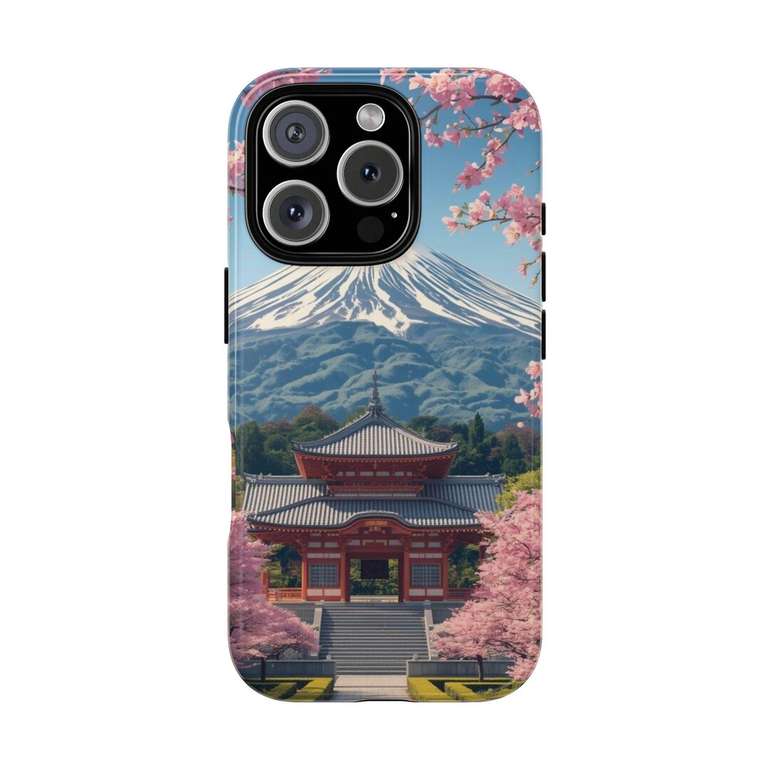 Mount Fuji Cherry Blossom 3D Wrap Phone Case, Impact Resistant - Etsy