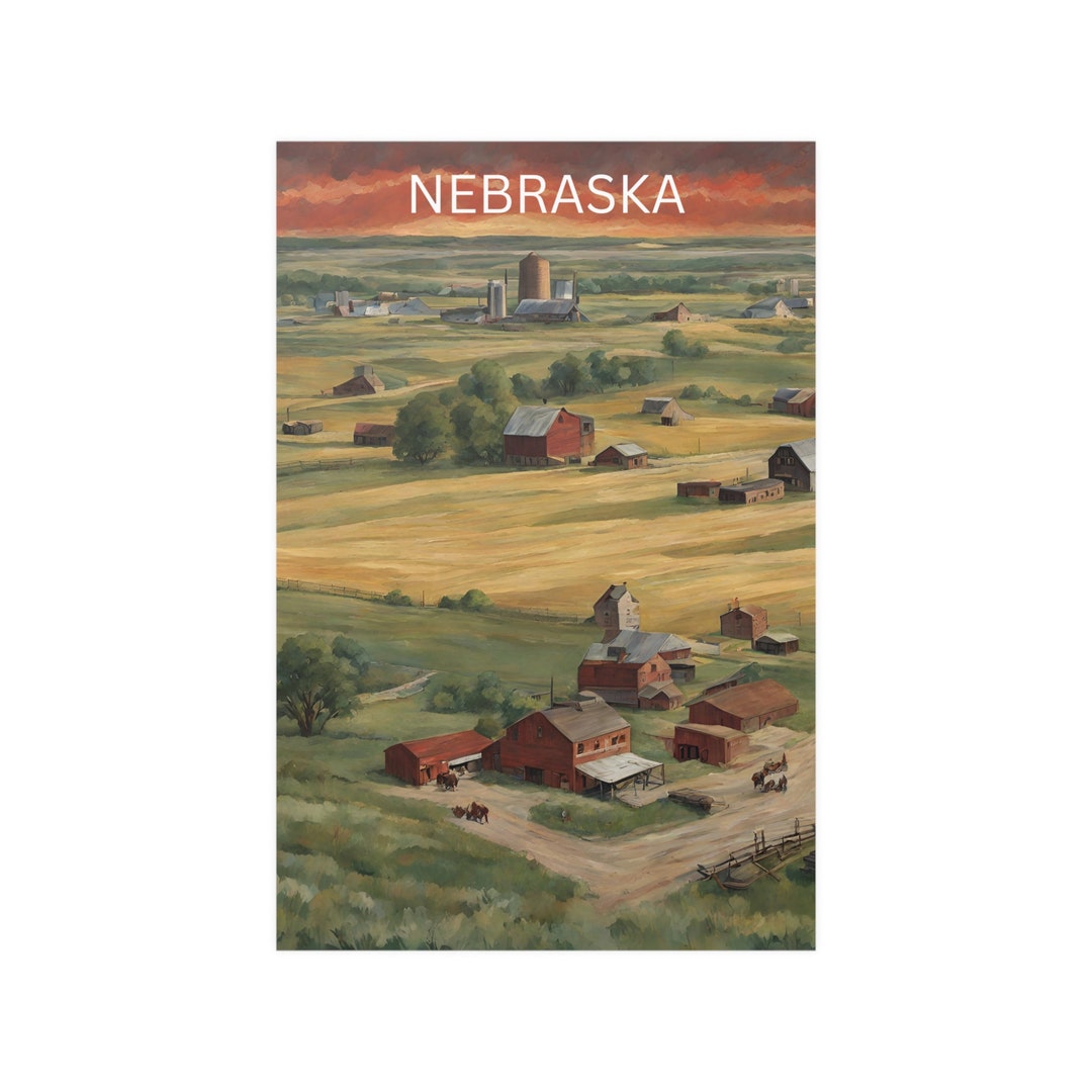 Nebraska Poster, Satin Poster, State Poster - Etsy