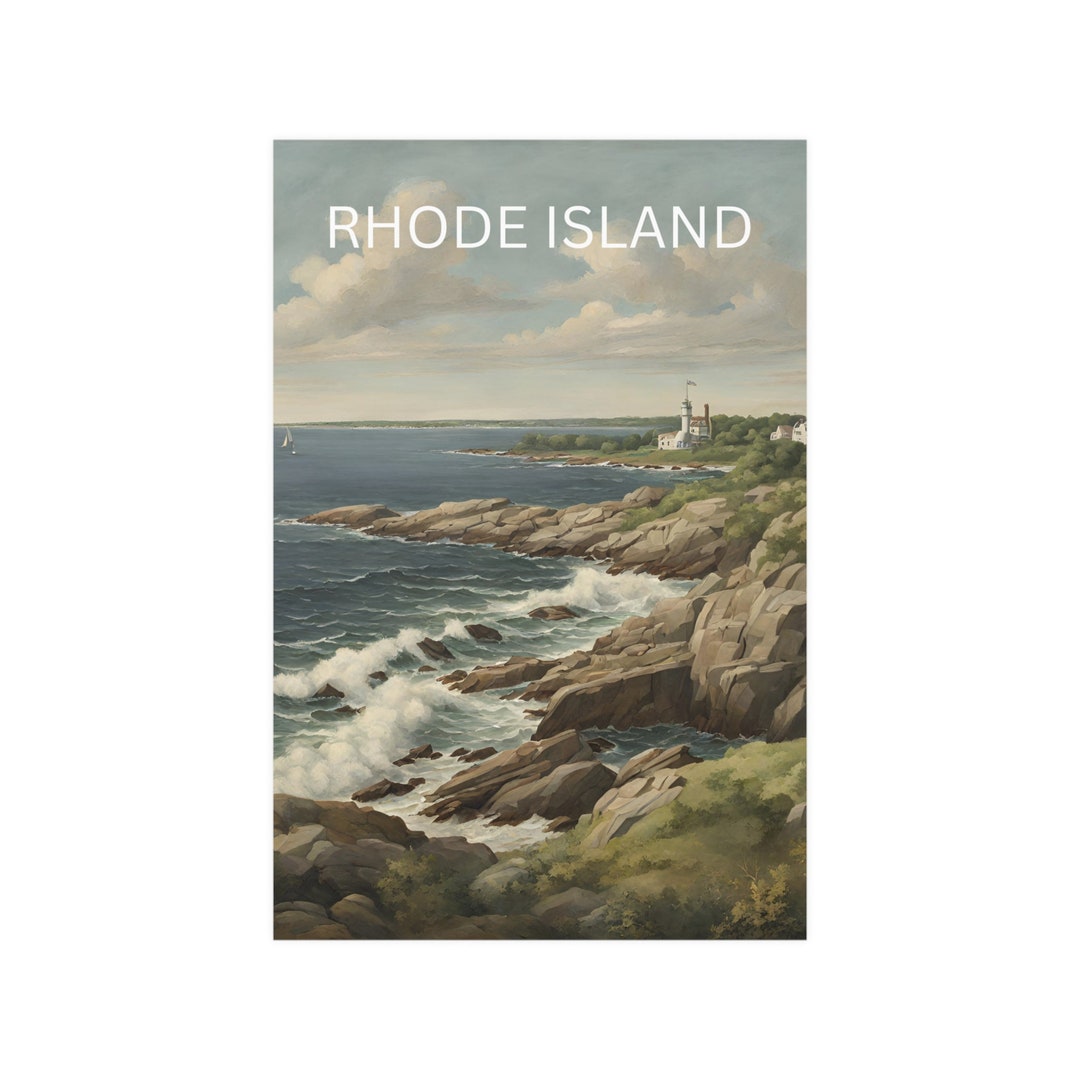 Rhode Island Poster, Satin Poster, State Poster - Etsy