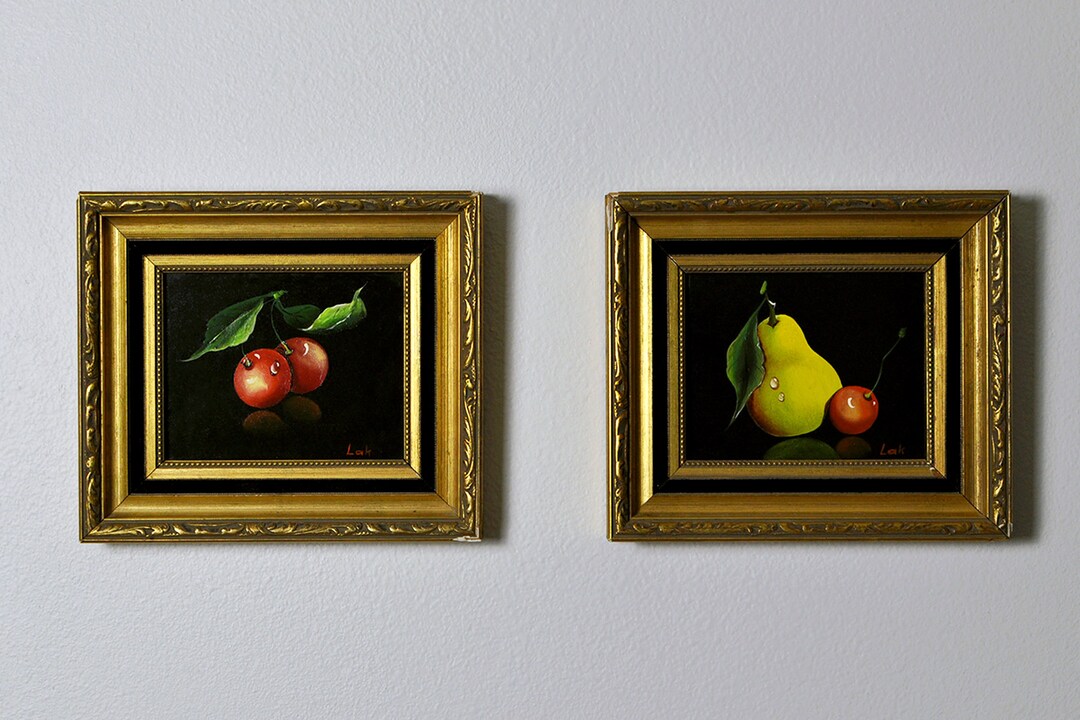 Pair of Vintage 1970s Mid-century Still Life Framed Oil Paintings by ...