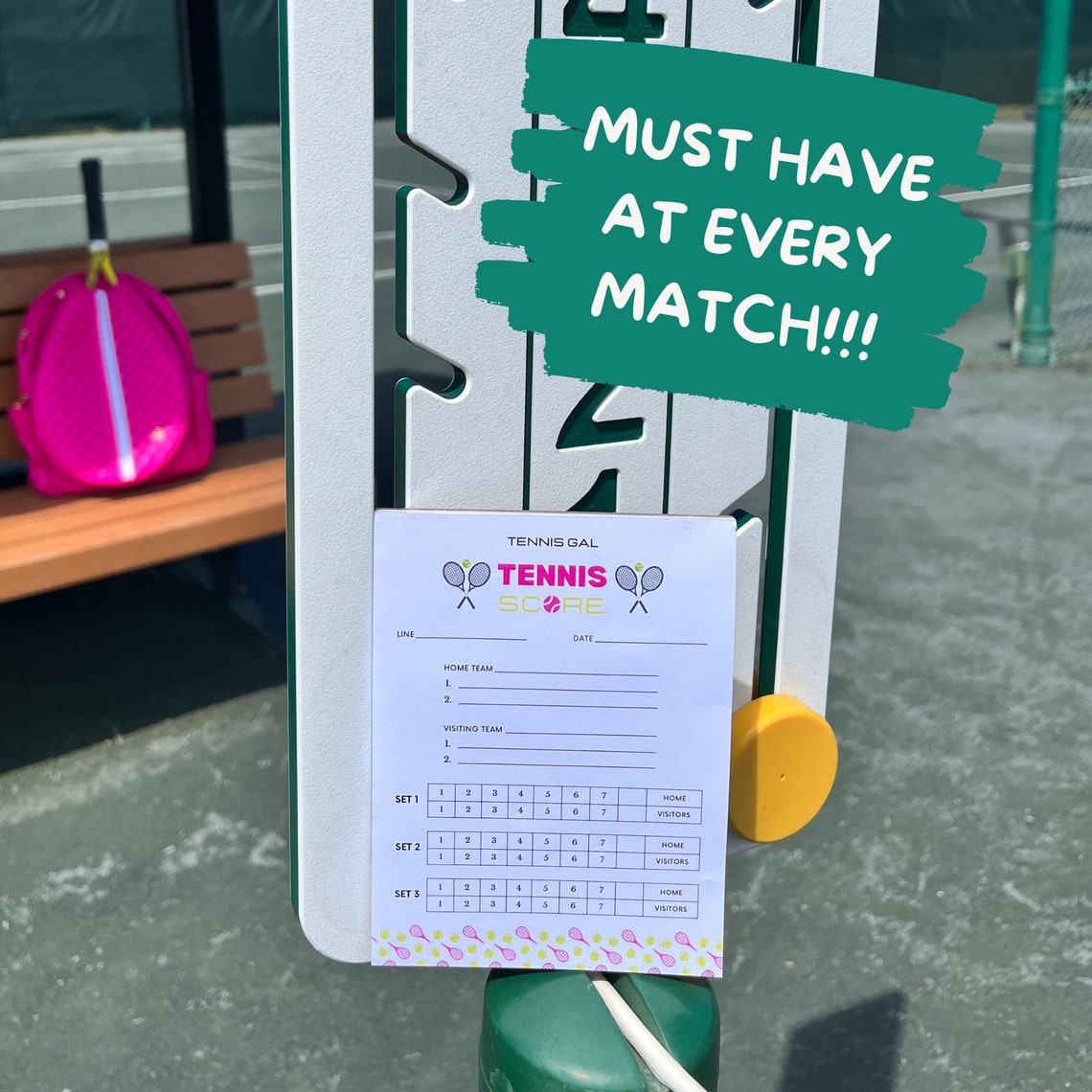 TENNIS SCORECARD PAD, Tennis Match Score Card Sheets, Cute Tennis ...