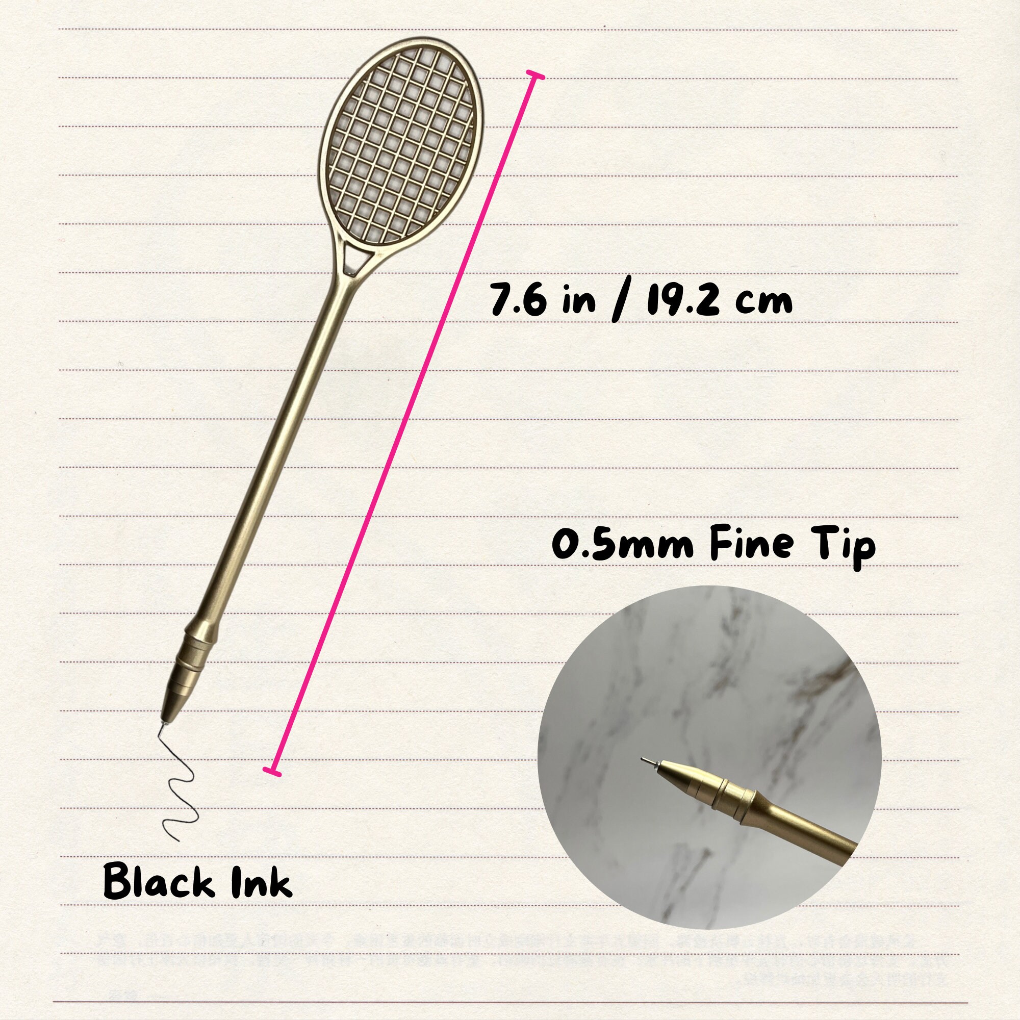 TENNIS SCORING NOTEPAD & Pen, Tennis Score Keeper, Cute Tennis Racket ...