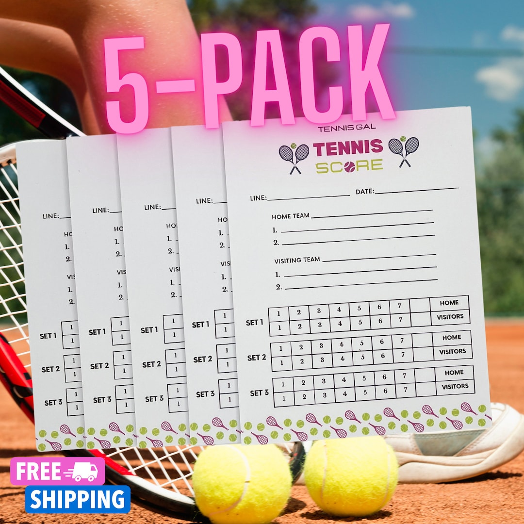 5-pack TENNIS SCORING Notepads, Gift for Tennis Lovers, Cute Stationery ...