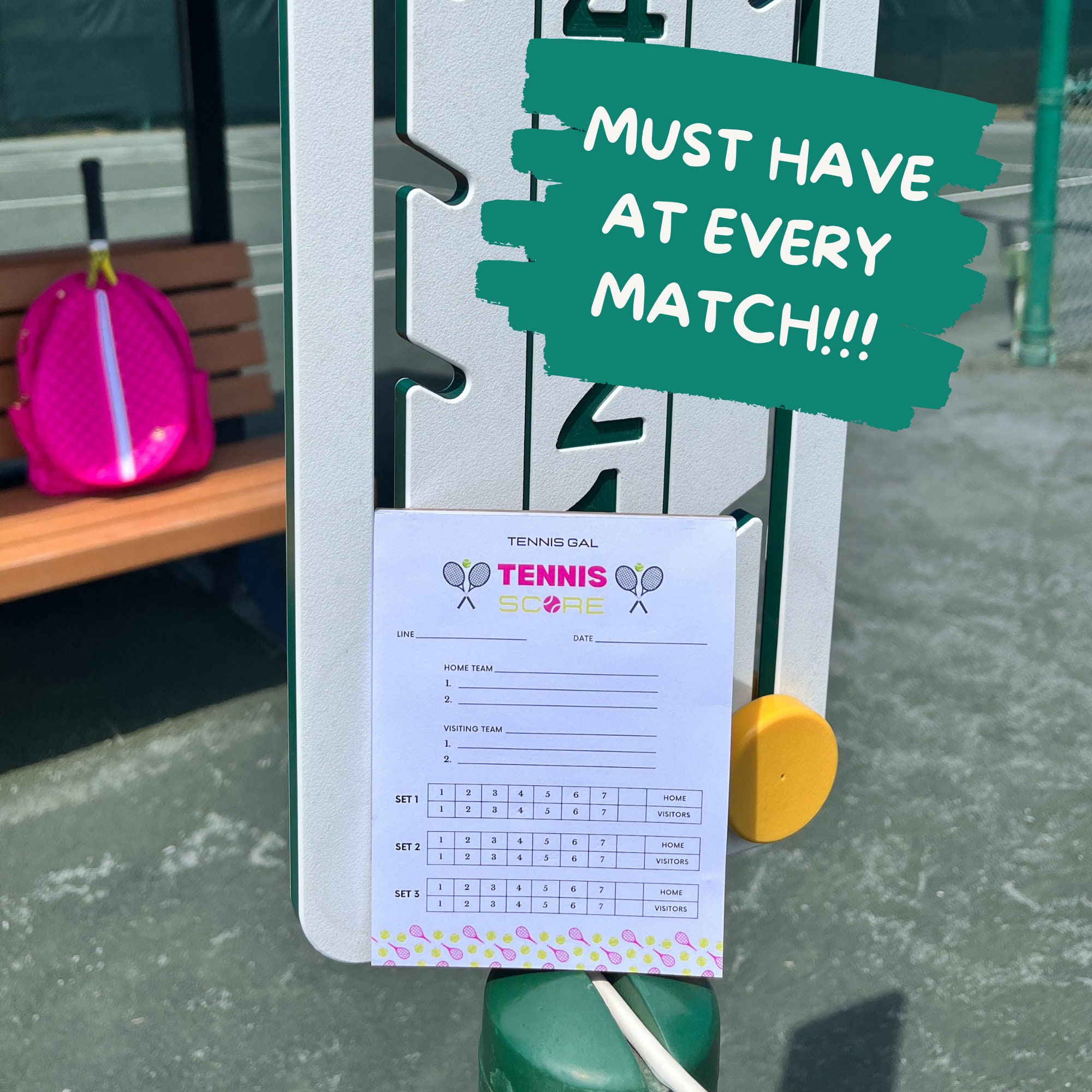 TENNIS SCORING NOTEPAD & Pen, Tennis Score Keeper, Cute Tennis Racket ...