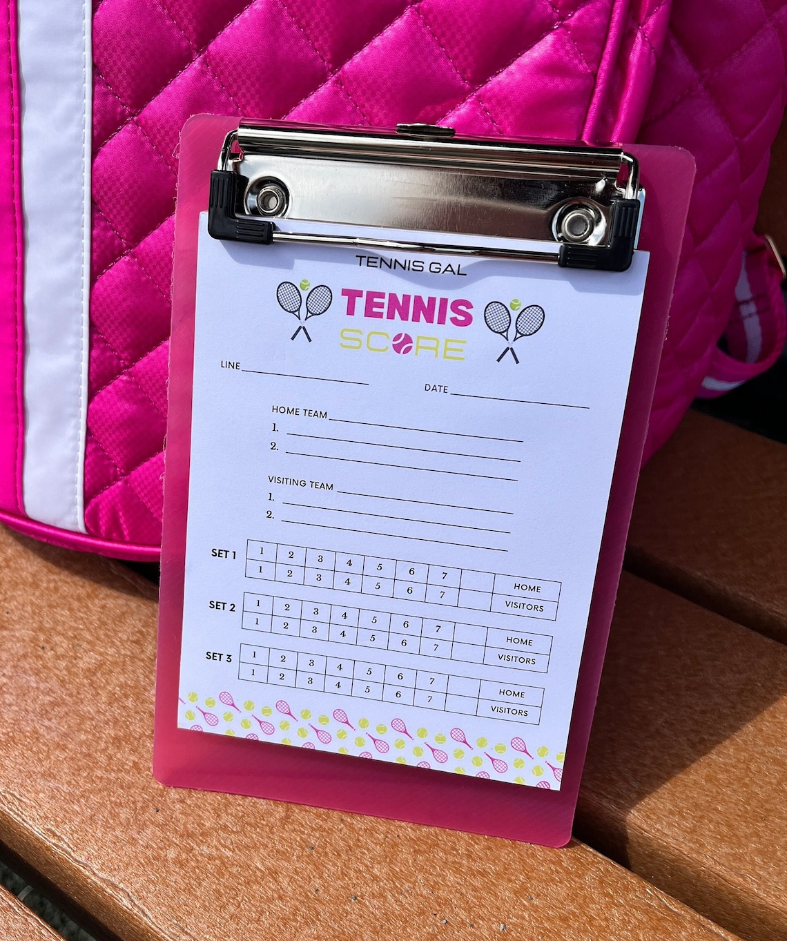 TENNIS SCORING NOTEPAD & Pen, Tennis Score Keeper, Cute Tennis Racket ...