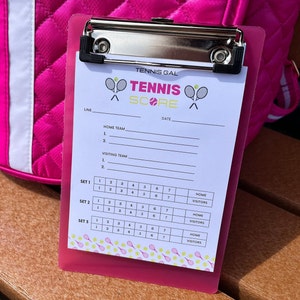 TENNIS SCORING NOTEPAD & Pen, Tennis Score Keeper, Cute Tennis Racket ...