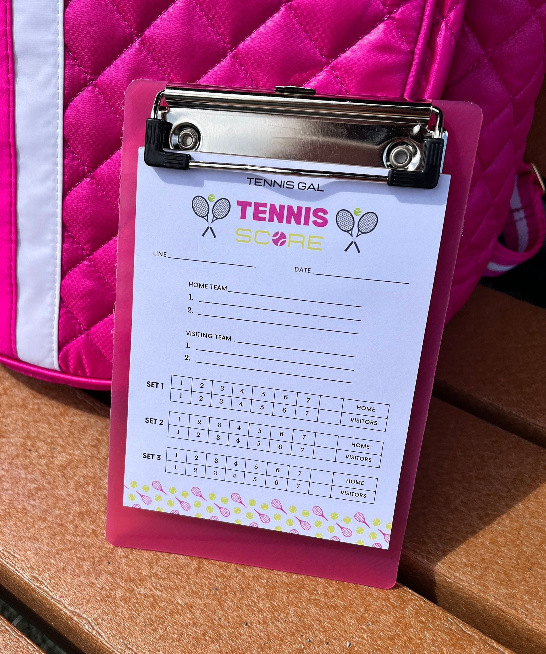TENNIS SCORING NOTEPAD & Pen, Tennis Score Keeper, Cute Tennis Racket ...