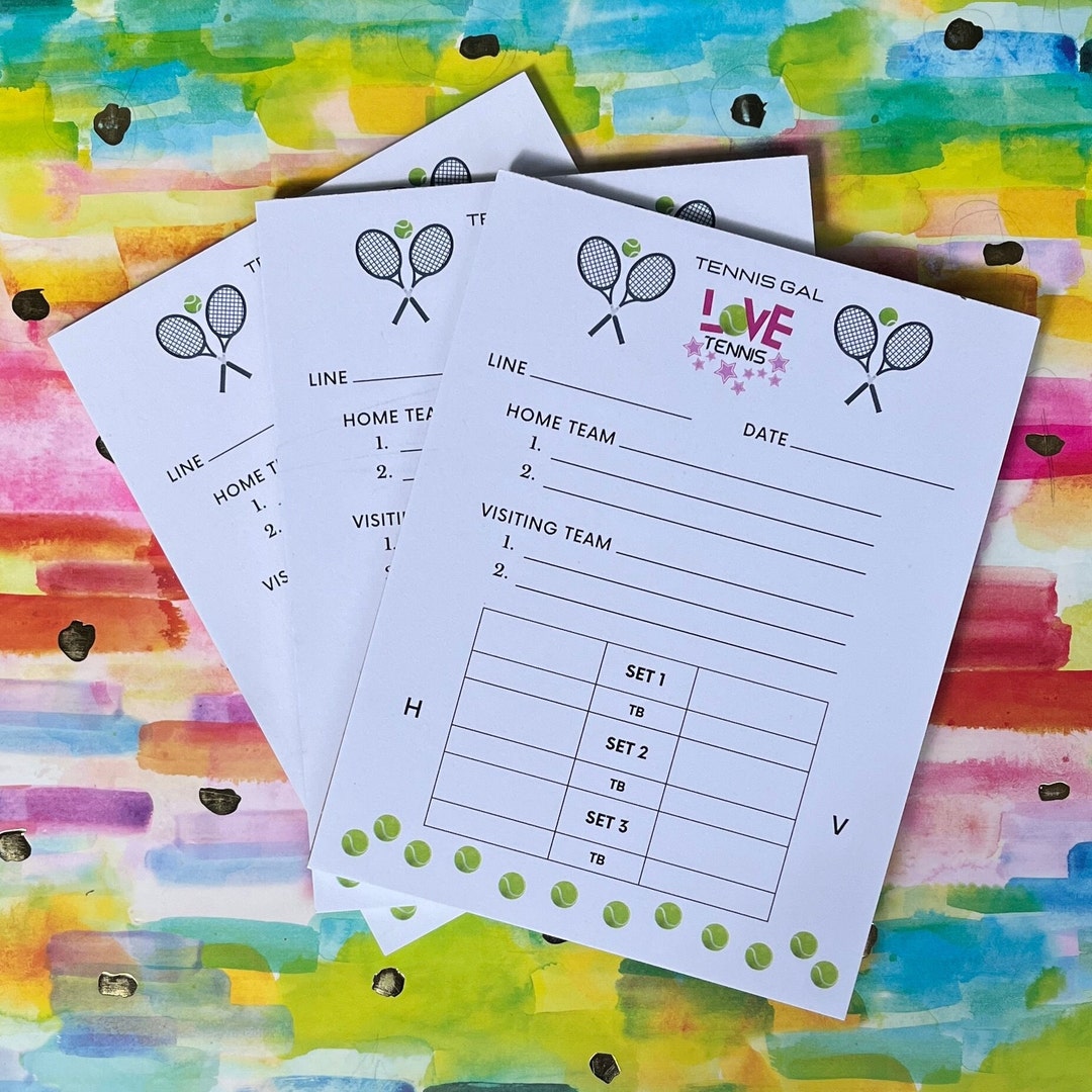 3-pack LOVE TENNIS SCORING Notepads, Gift for Tennis Lovers, Cute ...