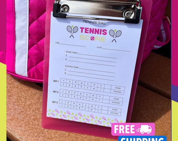 TENNIS SCORECARD PAD, Tennis Match Score Card Sheets, Cute Tennis ...