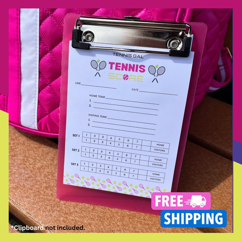 TENNIS SCORECARD PAD, Tennis Match Score Card Sheets, Cute Tennis ...