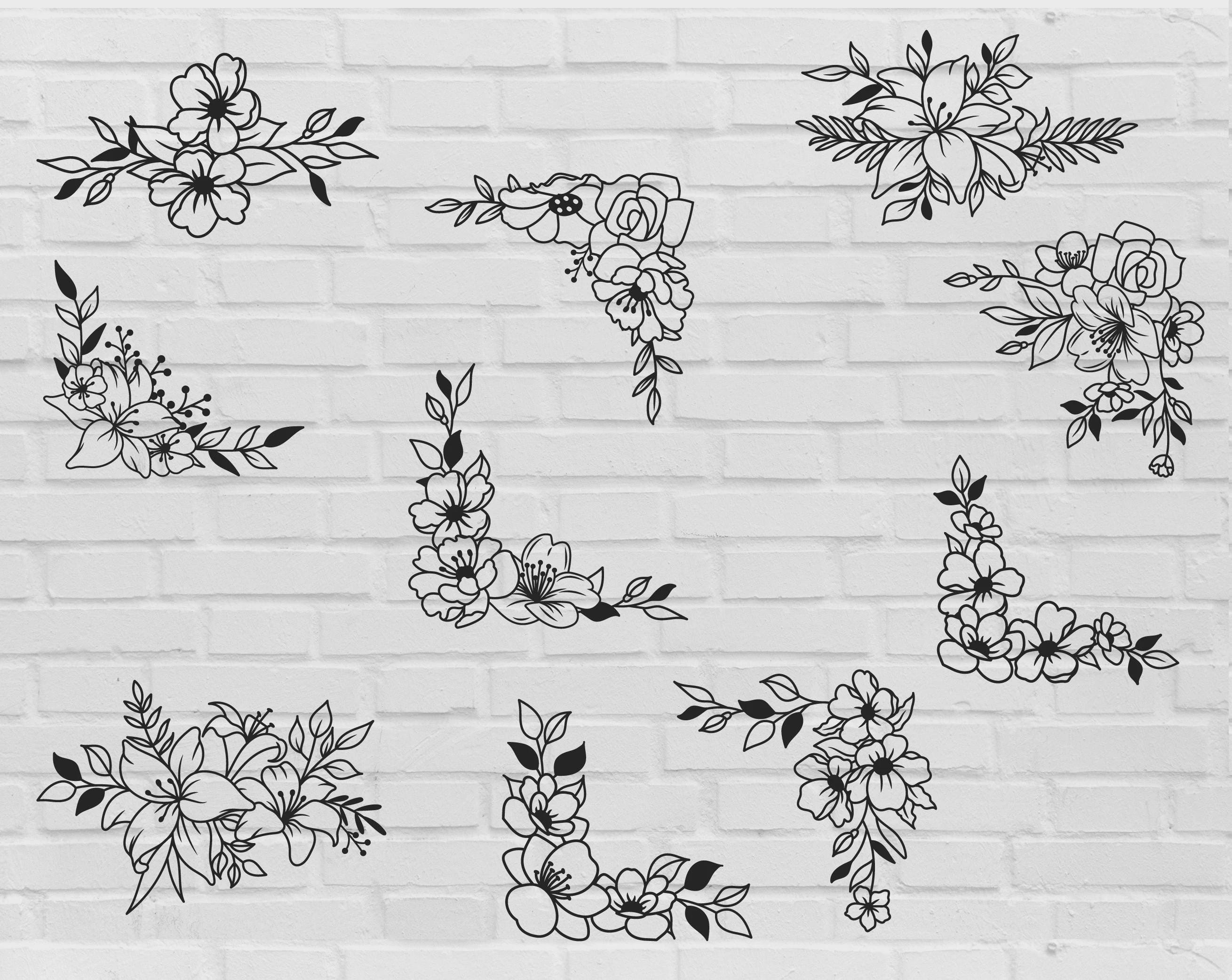 Flower Svg Bundle, Floral Arrangement Svg, Floral Svg, Wildflower Svg ...