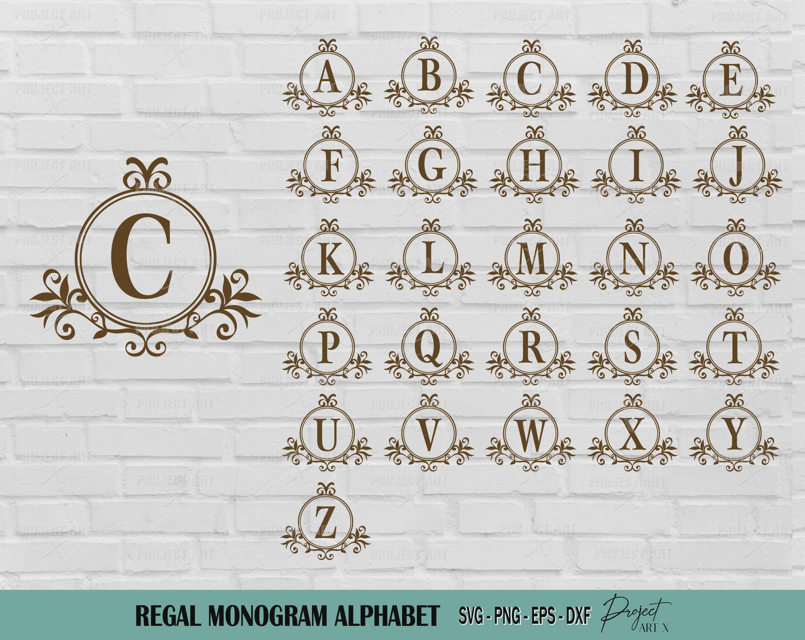 Split Regal Monogram Alphabet Letters Laser Cut Files Digital Download ...