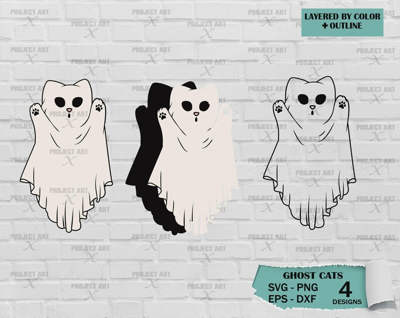 Сute Ghost Cat Svg, Halloween Svg, Cat Svg, Boo Svg, Ghosts Svg, Ghost ...