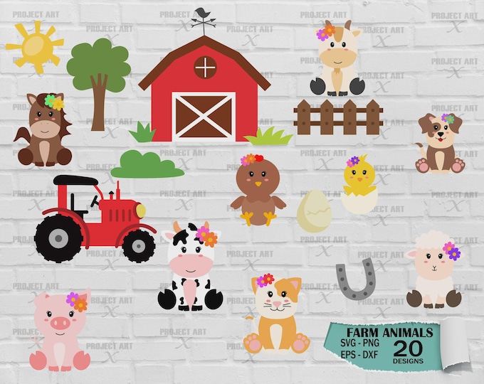 Farm Animals Svg, Animal Cut File, Birthday Svg Bundle, Farm Svg,barn ...