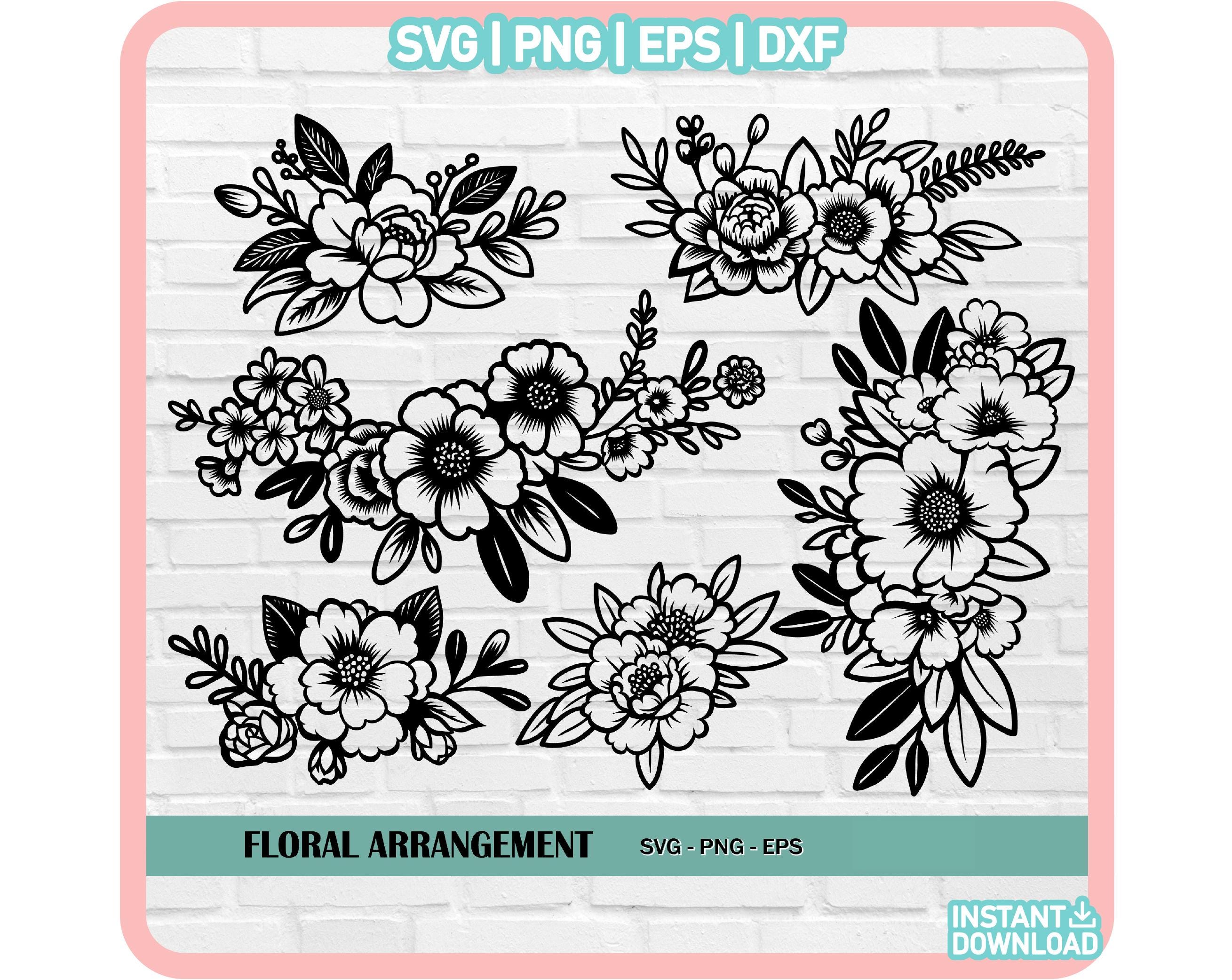 Flower Svg Bundle, Floral Arrangement Svg, Floral Svg, Wildflower Svg ...