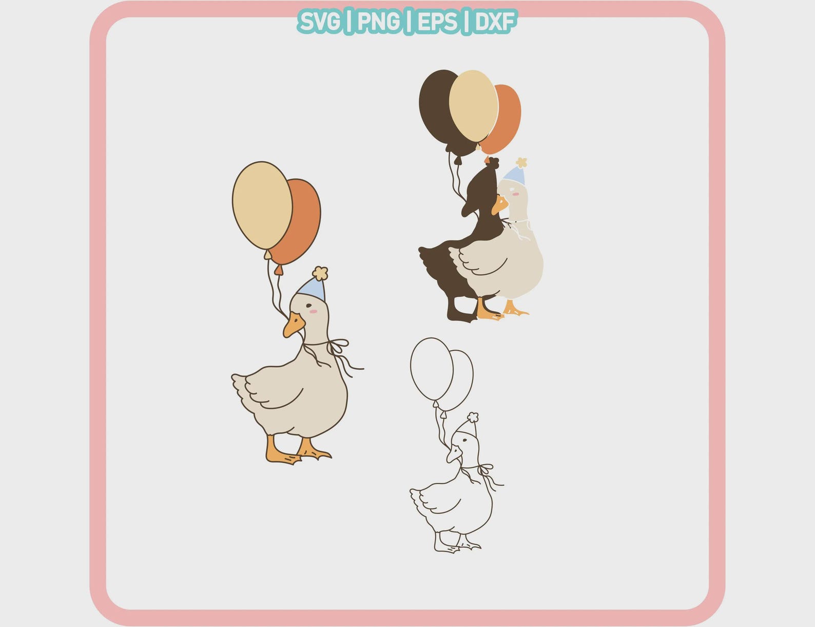 Silly Goose Clipart Set SVG PNG, Silly Goose Shirt Design, Hippie Goose ...