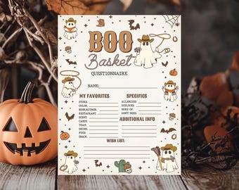 Printable Boo Buddy or Buddies Basket Questionnaire, Halloween Gift ...