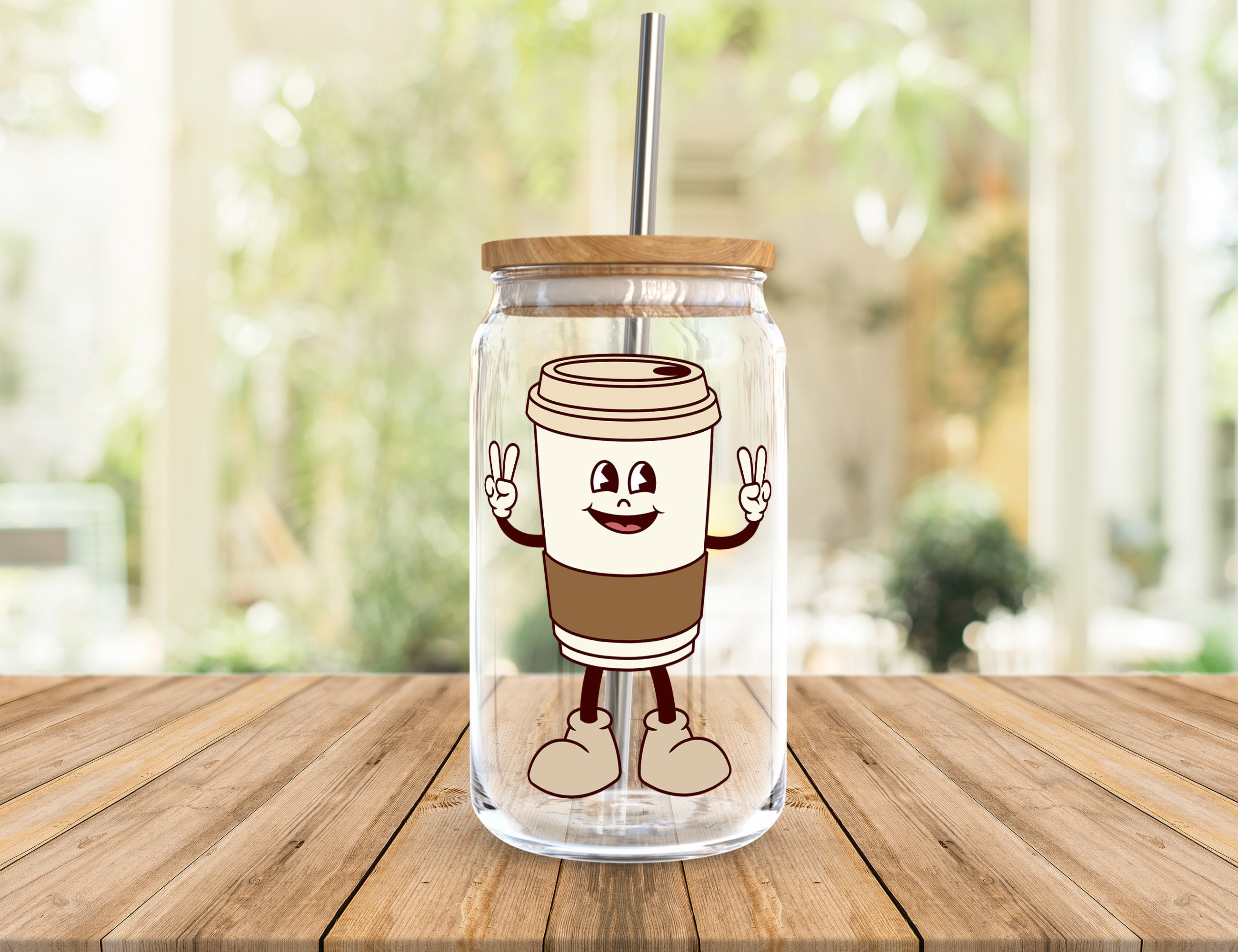 Retro Coffee Character Svg, Retro Character Design Svg, Ice Coffee ...
