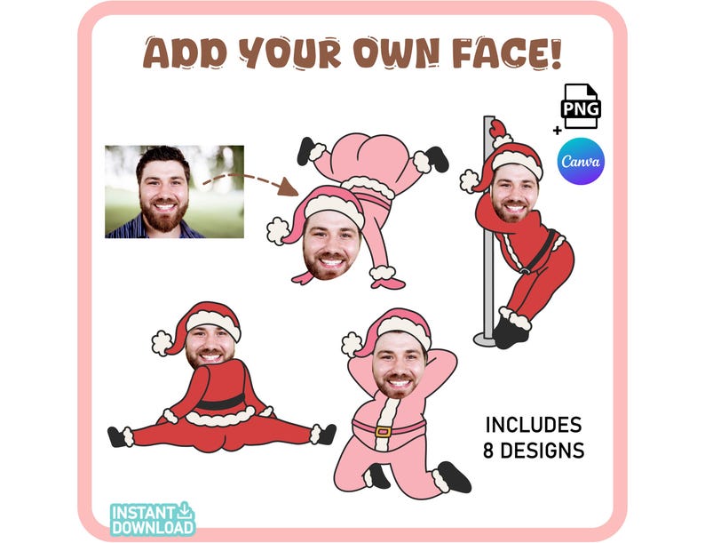 Funny Santa Face Cutout PNG | Add Your Face Christmas Clipart ...