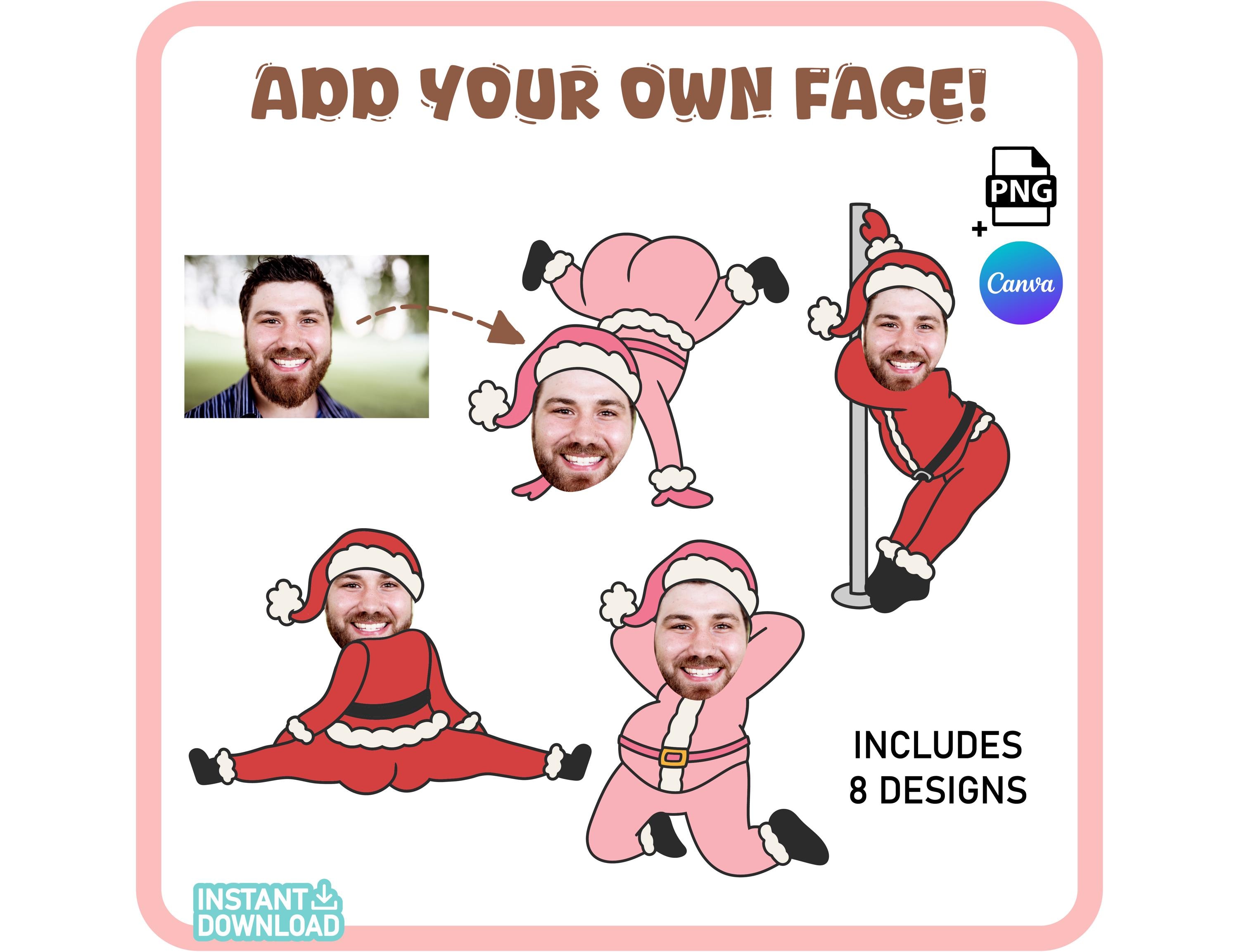 Funny Santa Face Cutout PNG | Add Your Face Christmas Clipart ...