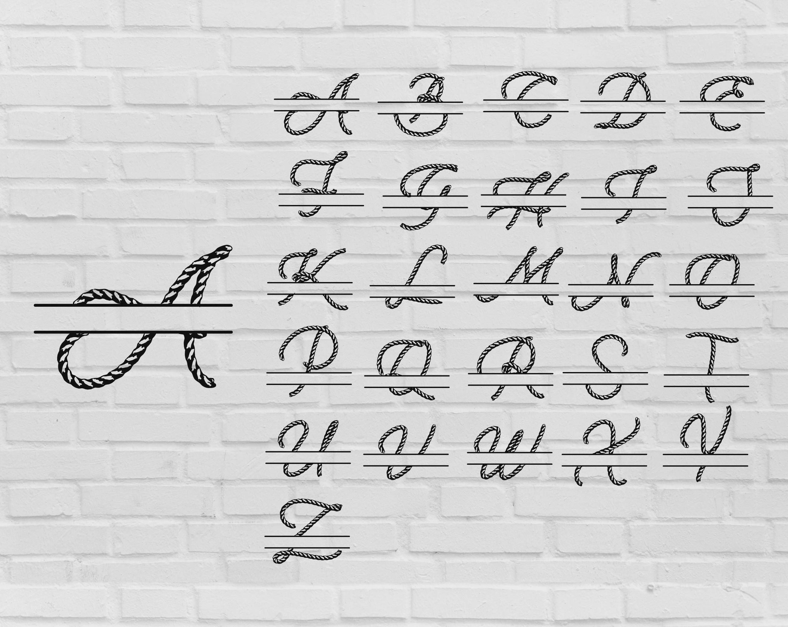 Western Split Alphabet, Split Monogram SVG, Split Monogram Frame ...