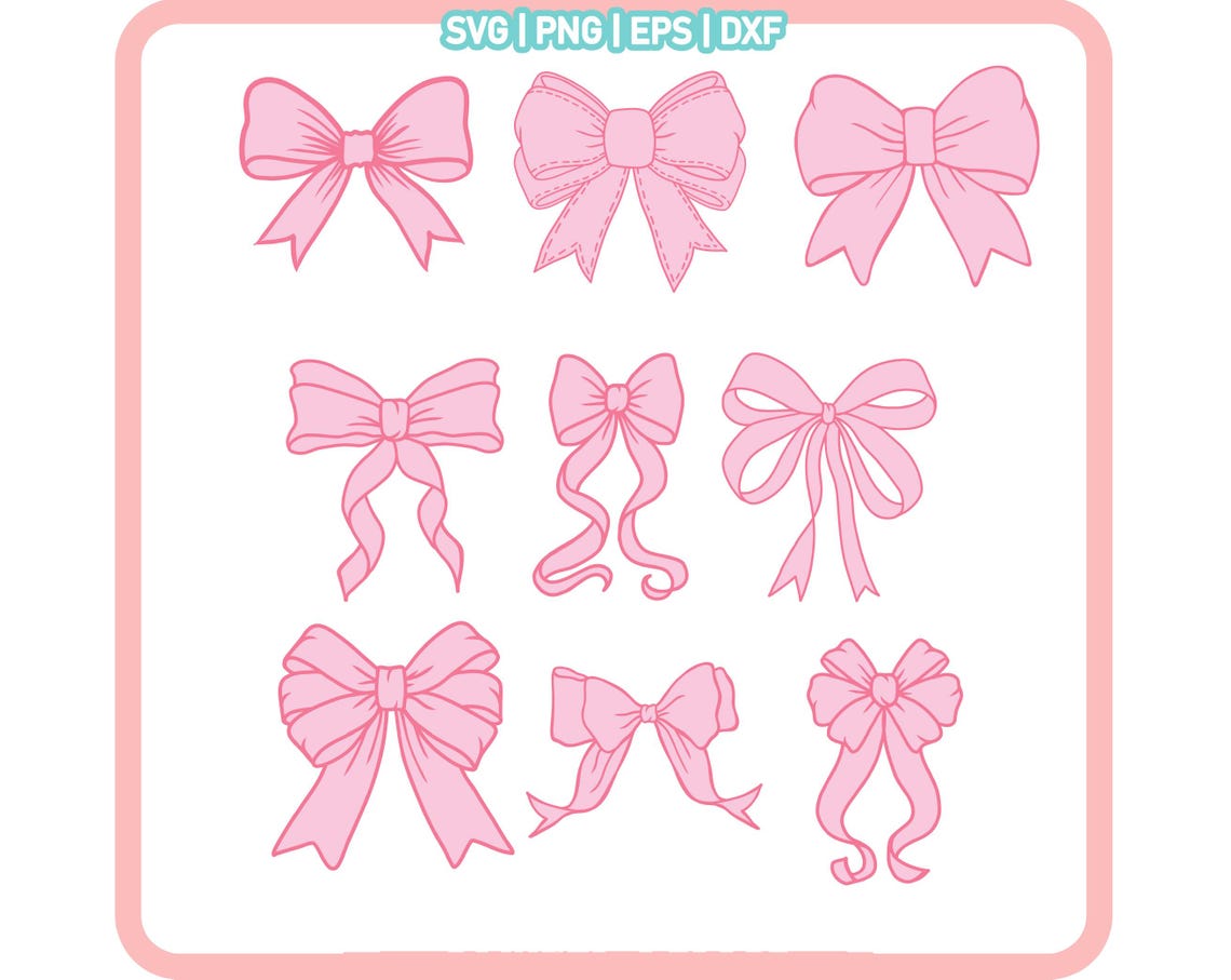 Ribbon Bow SVG Bundle, Ribbon Svg, Bow Svg, Bow Clip Art Png, Bow Tie ...