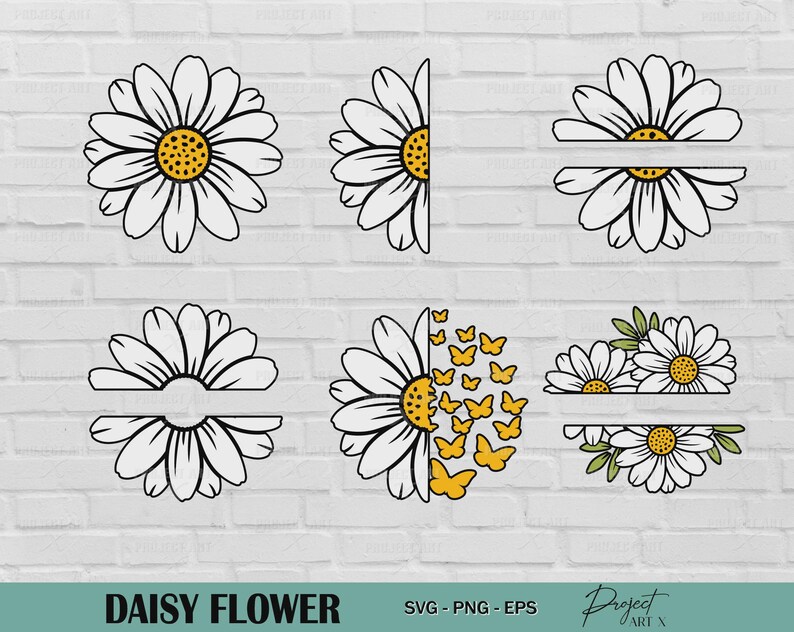Daisy Flower SVG, Daisy Monogram Svg, Flower Svg, Daisy Clipart, Flower ...
