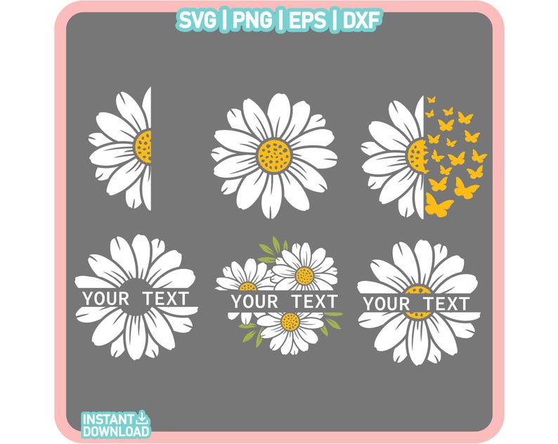 Daisy Flower SVG, Daisy Monogram Svg, Flower Svg, Daisy Clipart, Flower ...
