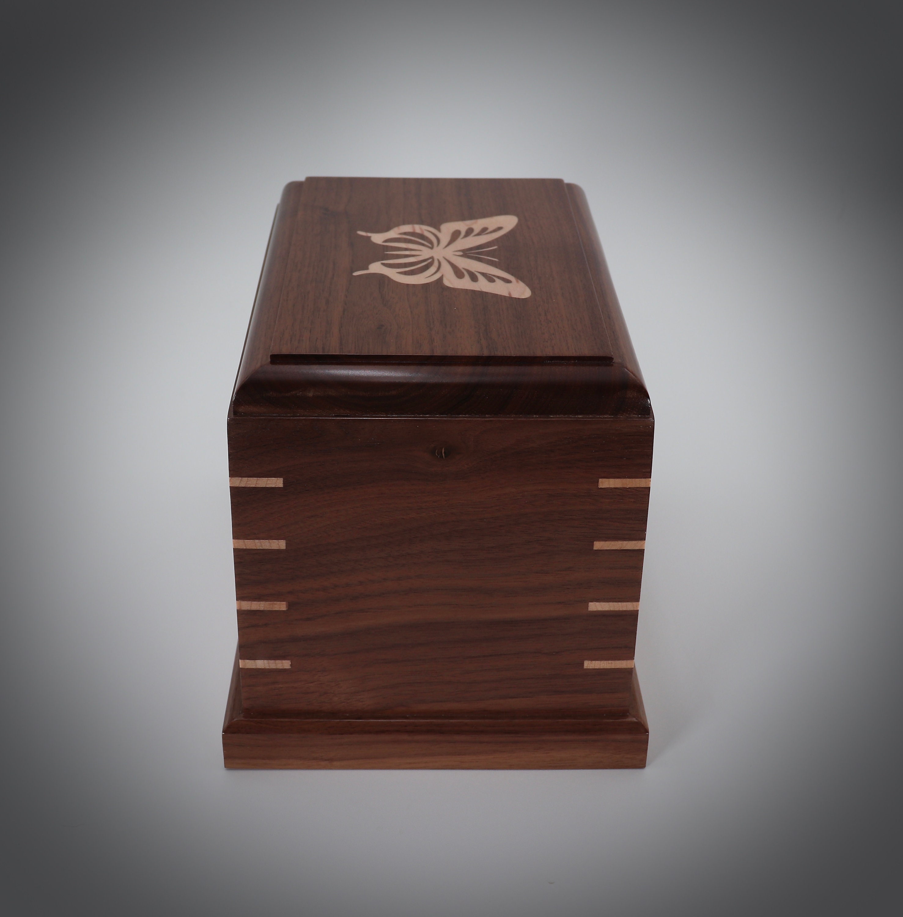 Solid Walnut Wood Urn With Solid Maple Wood Butterfly Inlay V565 - Etsy